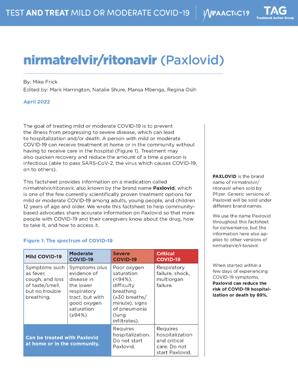 Test And Treat COVID 19 Community Guide To Paxlovid Treatment Action Test And Treat COVID 19 Community Guide To Paxlovid Treatment Action